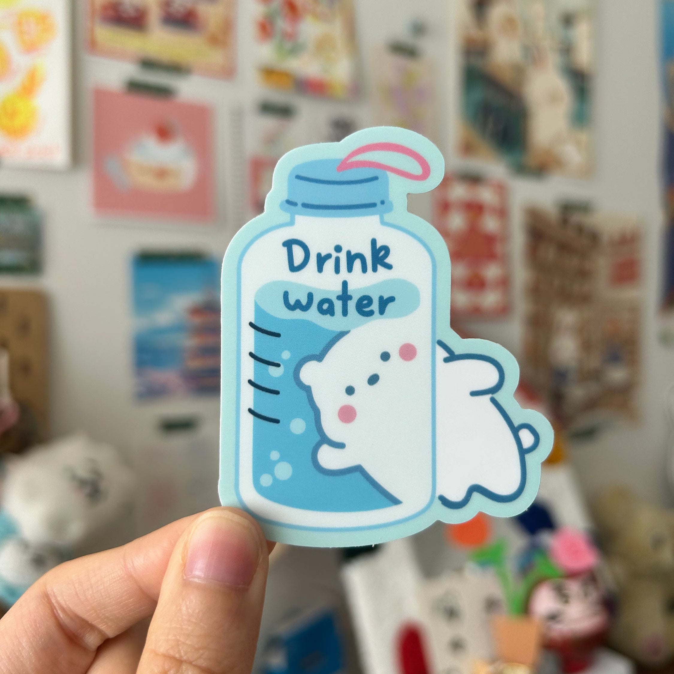 Drink water vinyl sticker | hydration sticker | laptop water bottle ph ...