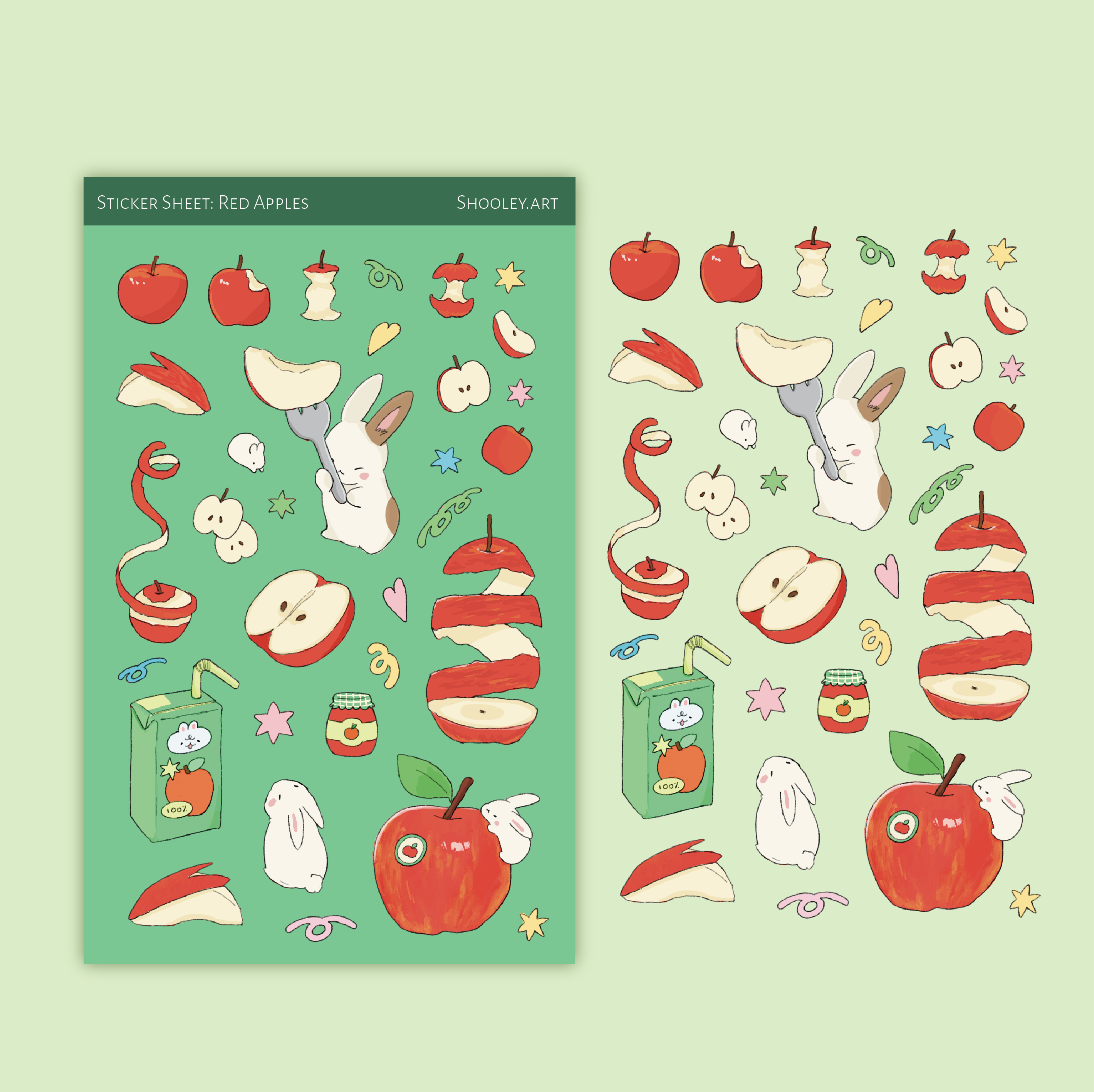 Apple sticker sheet | clear vinyl – Shooley